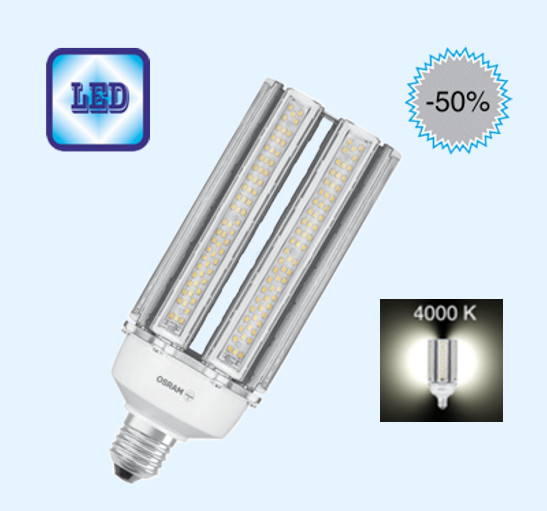 LED náhrada výbojek HID: OSRAM HQL LED PRO 13000 95 W/840 E40